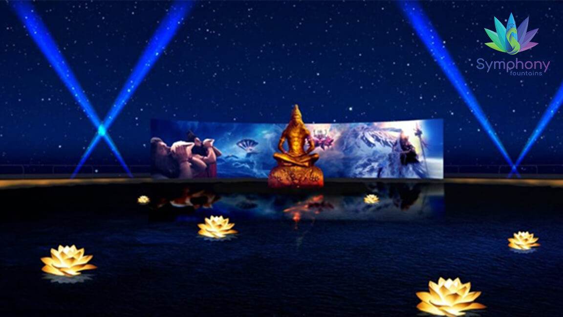 Aqua screen Projection Installation - Symphony Fountain